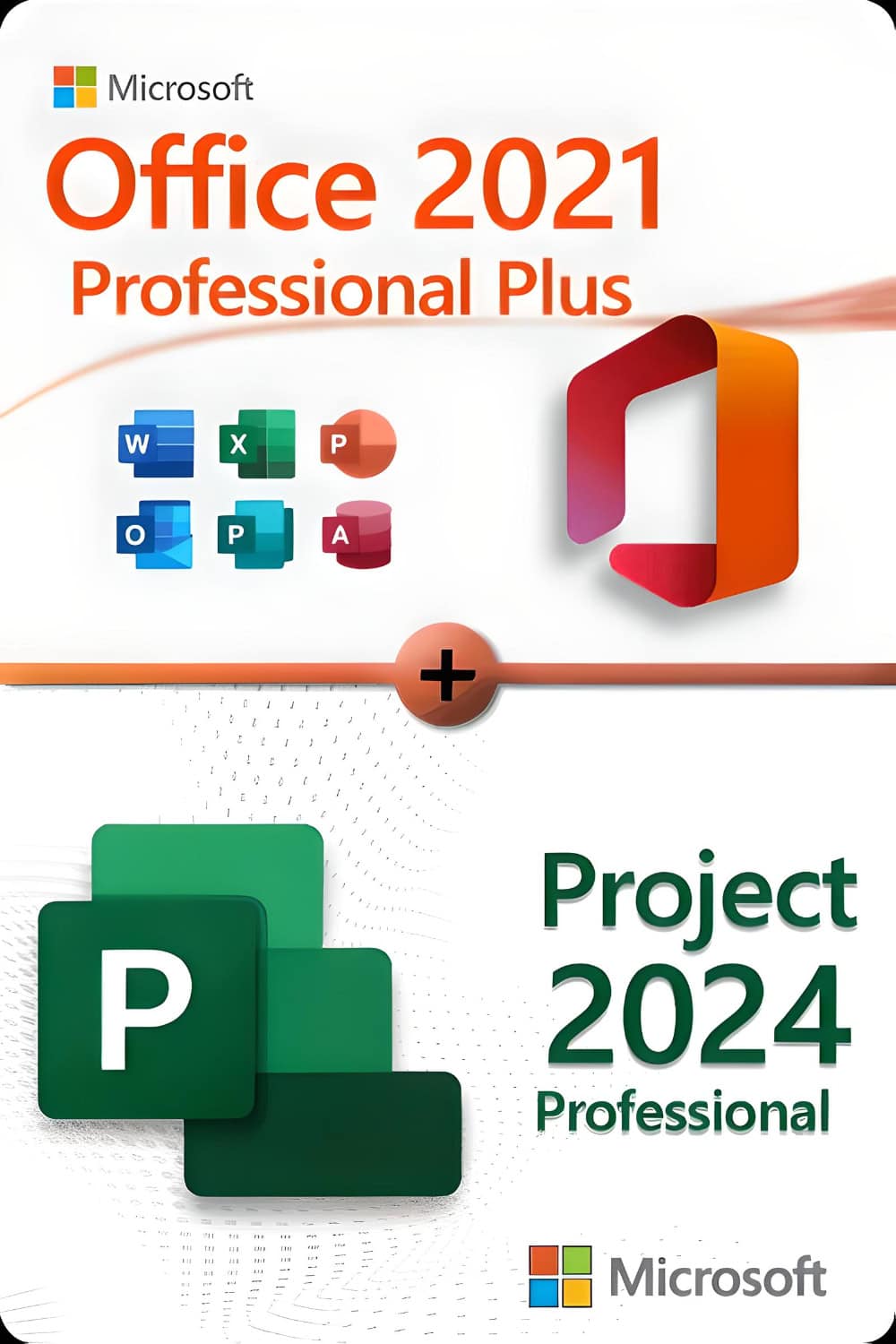 Microsoft Office 2021 Professional Plus + Microsoft Project 2024 Professional License for 3 ...