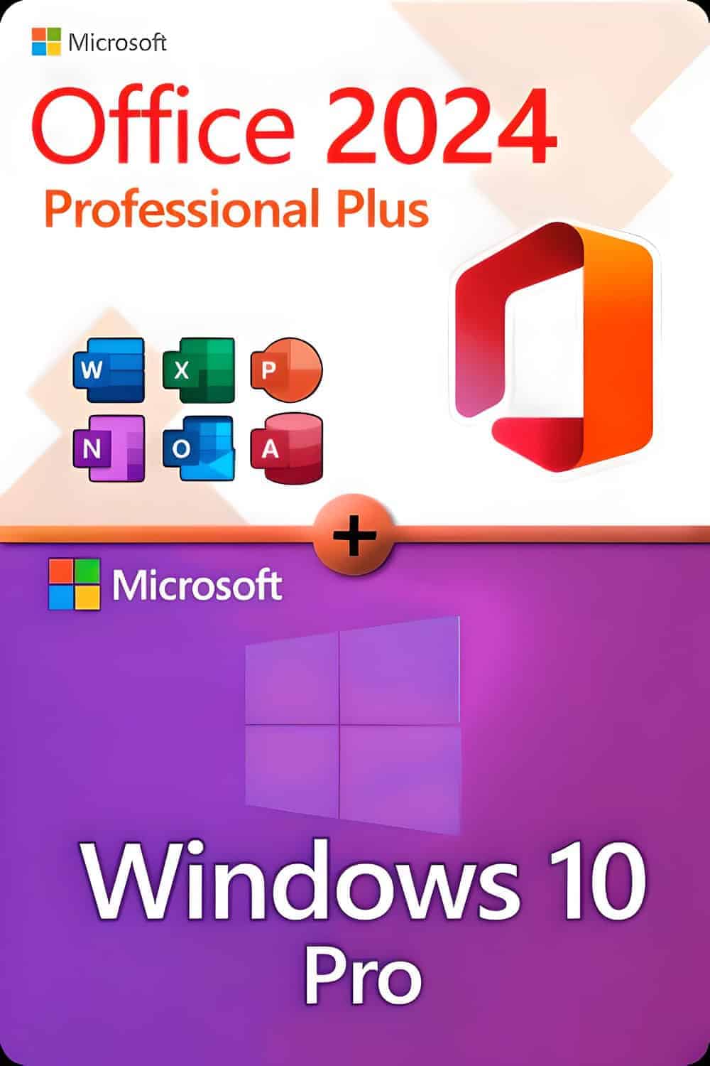 Microsoft Office 2024 Professional Plus + Microsoft Windows 10 Professional Licence pour 3 ...