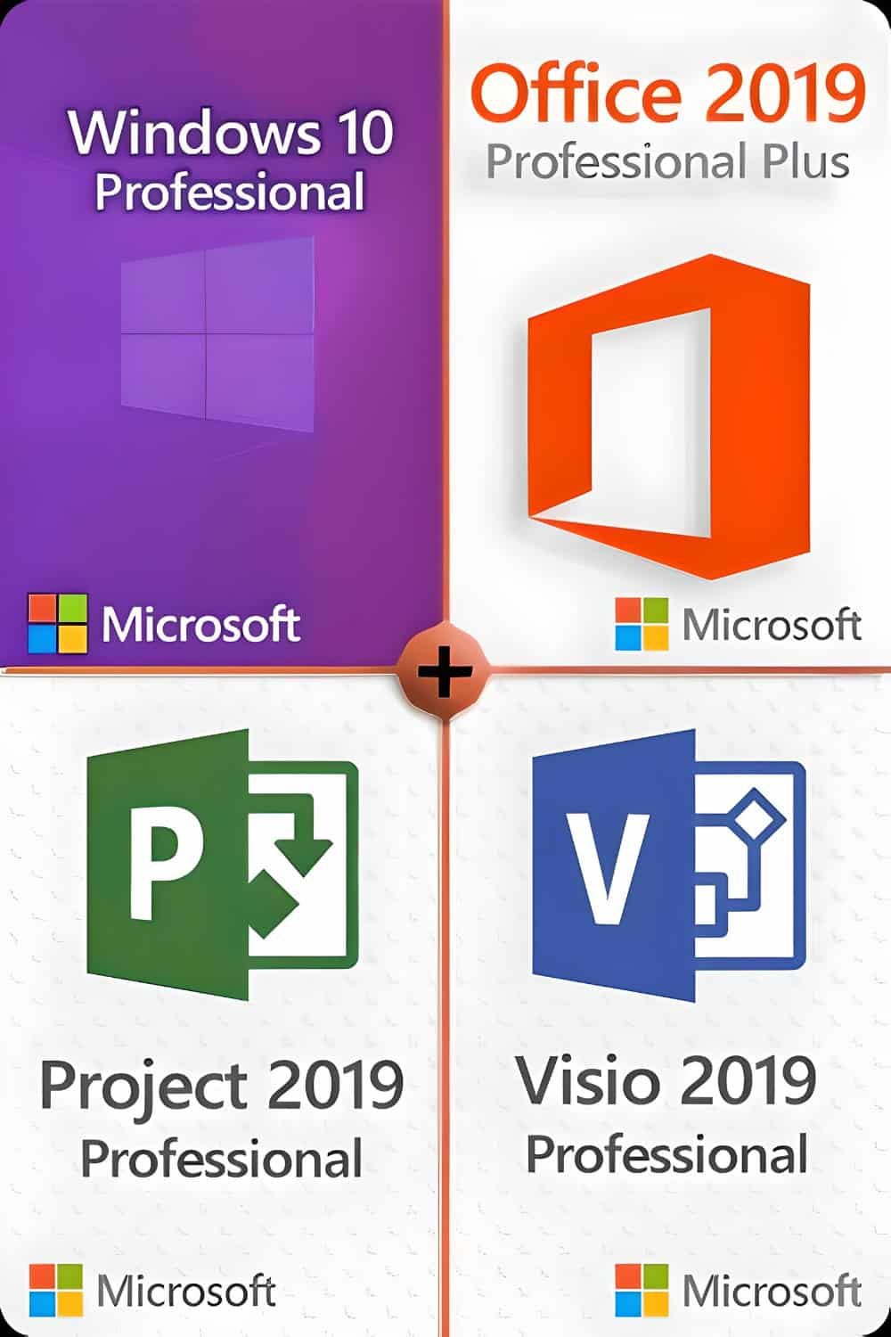Microsoft Windows 10 Pro + Visio 2019 Pro + Project 2019 Pro + Office ...