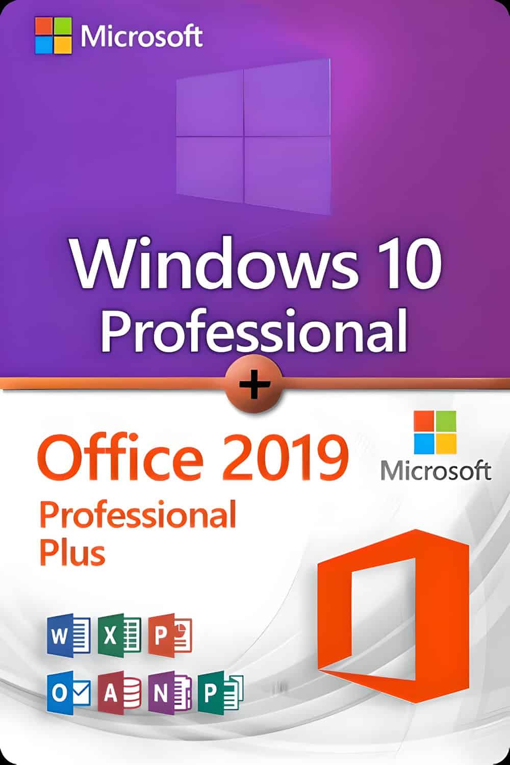 Microsoft Windows 10 Professional + Microsoft Office 2019 Professional Plus Licens för 3 enheter ...